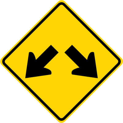 3M HIA Reflective DOUBLE ARROW Road Warning Street Sign - DOT Compliant ...