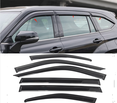 2020 -2023 Fit For Toyota Highlander Window Vent Shade Rain Black Cover ...