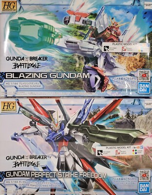 Lot of Gundam Battlelogue HG Blazing Gundam & HG Perfect Strike Freedom ...