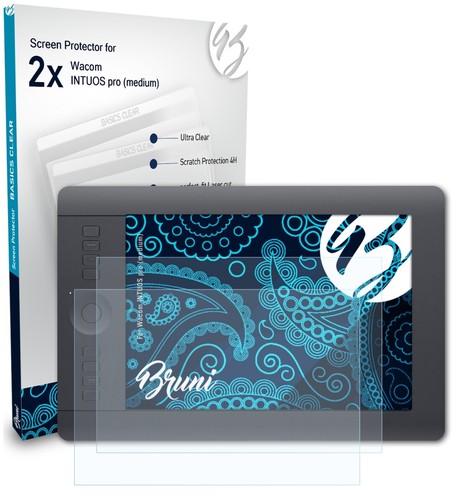 Bruni 2x Protective Film for Wacom INTUOS pro (medium) Screen Protector ...