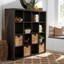 Dark Brown Wooden 16 Cube Bookcase Storage Organizer Office Shelving ...