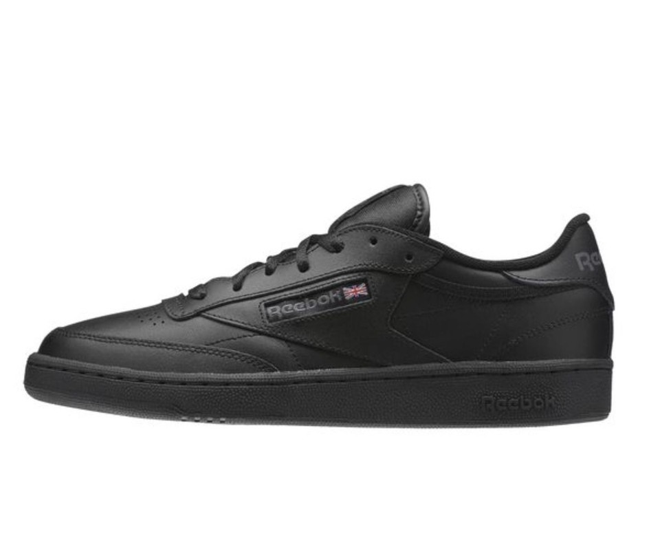 Reebok Club C 85 AR0454 Black/Charcoal Leather Casual Men Shoes Fast ...