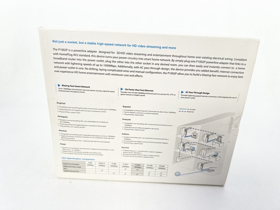 Tenda P1002P KIT AV1000 Gigabit Powerline Adapter With AC Pass Through ...