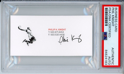 PHIL KNIGHT NIKE CEO SIGNED BUSINESS CARD PSA DNA AUTOGRAPH LEBRON ...