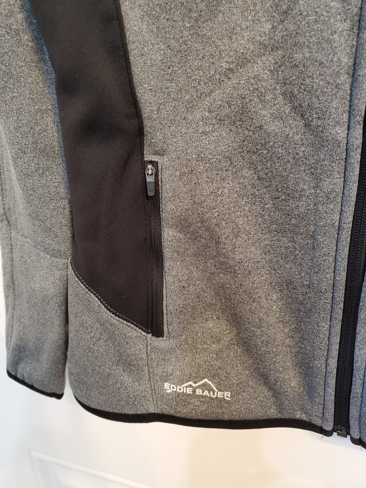 Eddie Bauer EB239 Full-Zip Heather Stretch Fleece Jacket - Grey Heather ...
