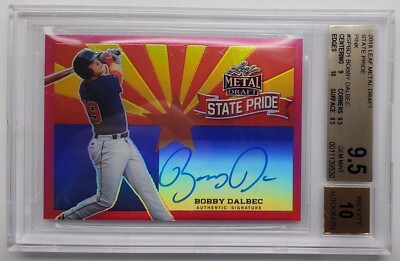 2018 Leaf Metal State Pride Bobby Dalbec Autograph RC BGS 9.5 w/ 10 ...