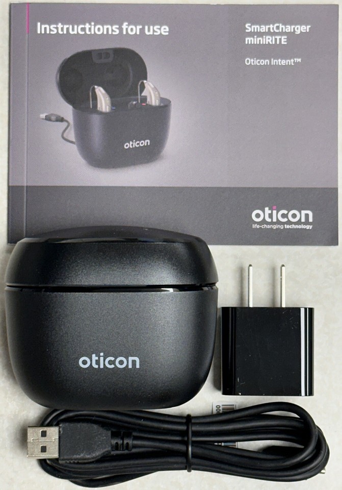 Oticon Intent Smart Charger With Power Cable, Wall Adapter, Manual ...