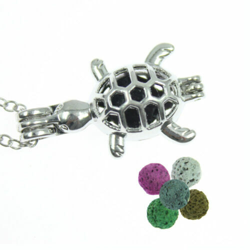 2PCS Turtle Essential Oil Aromatherapy Diffuser Necklace Pendant w/6 ...