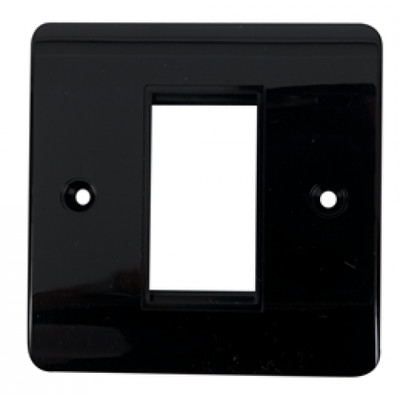 Quality Black 1 Gang Bevel Edge Single Module Euro Grid Outlet Plate ...