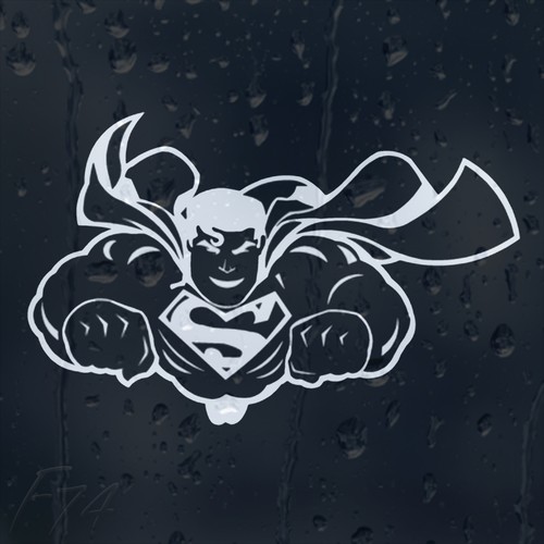 Flying Superman Clark Kent Car Decal Vinyl Sticker For Window Or Bumper ...