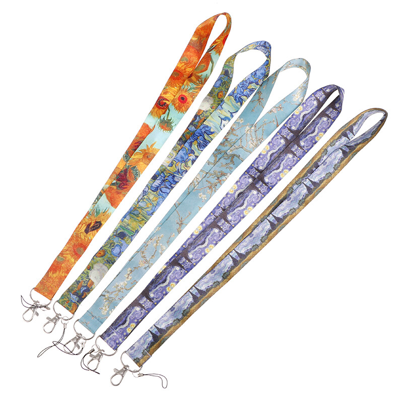 1pcs Van Gogh Lanyards ID Badge Holder ID Card Pass Mobile Phone Straps ...