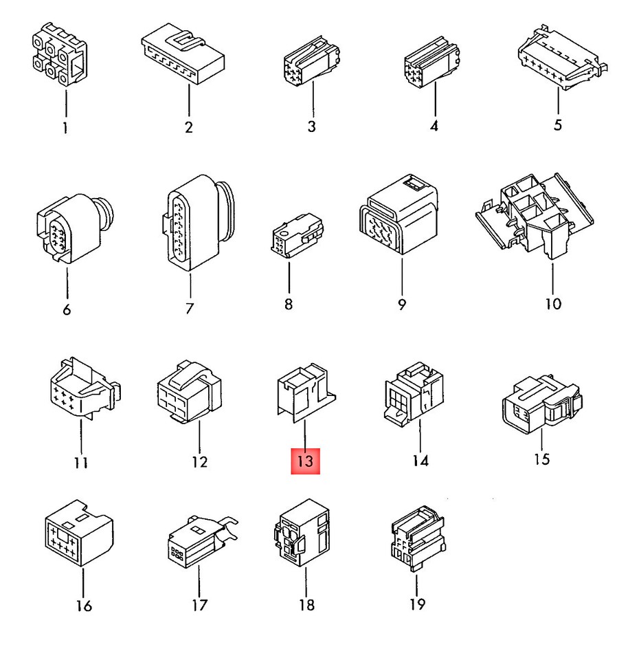 GENUINE OEM AUDI A1 Q3 11-16 FLAT CONTACT HOUSING 6 PIN 6Q0937702 | eBay