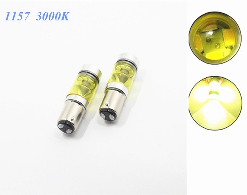 2X 1157 High Power Chip LED 3000K Yellow Front Turn Signal Light Bulbs ...