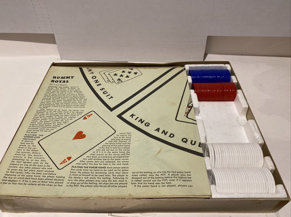 Vintage 1965 Rummy Royal Card Board Game Set by Whitman - No Cards | eBay