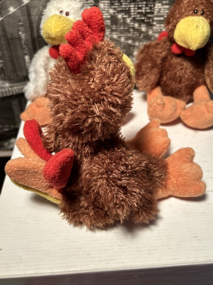 Plush Turkey Chicken Rooster Gund VTG Stuffed Animal Lot Thanksgiving ...