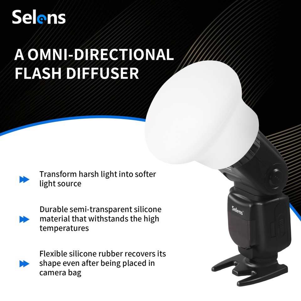 Selens Magnetic Silicone Flash Diffuser Bounce Sphere Filter Gel ...