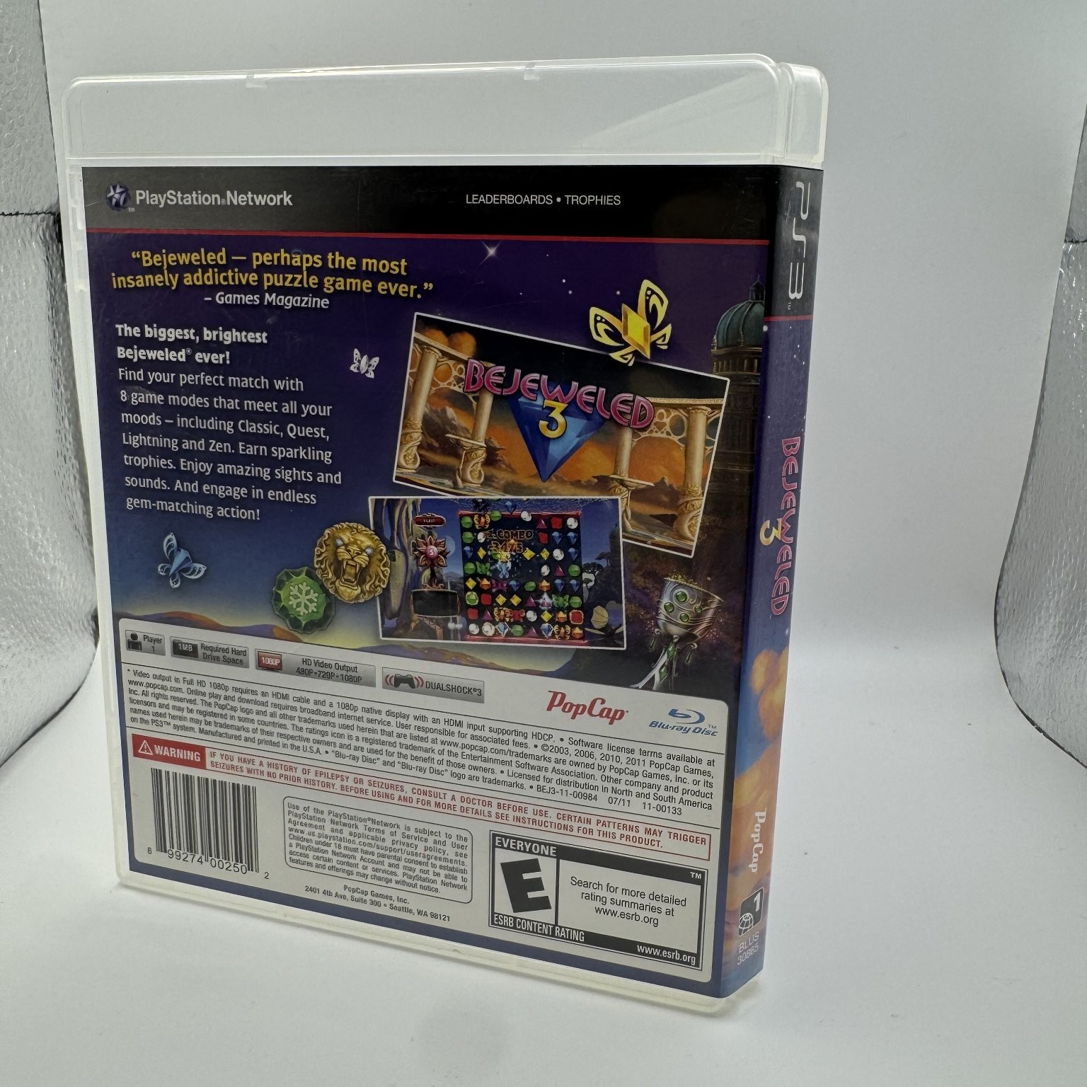 Bejeweled 3 PS3 Video Game Includes 2 Bonus Games Puzzle PopCap | eBay