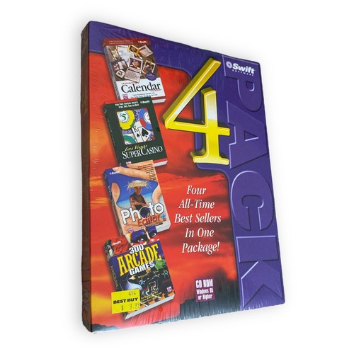 SWIFT 4 Pack 300 Arcade Games Casino Photo Editor Calendar Windows 95 ...