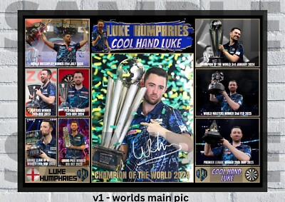 Luke Cool Hand Humphries PDC Darts A4/A3 Memorabilia/Collectable signed ...