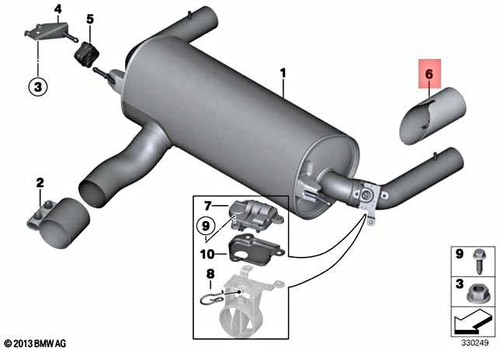 Genuine BMW F30 F30N F31 F31N F32 F32N Chrome Tailpipe Trim OEM ...