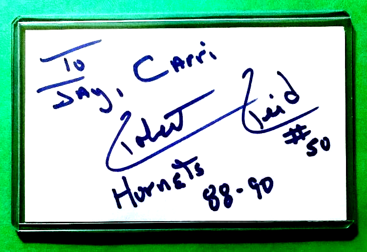 ROBERT REID Hornets - Rockets Basketball SIGNED / AUTOGRAPH 3x5 Index ...