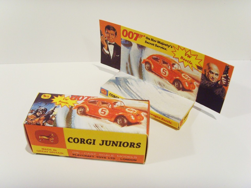 CORGI JUNIORS - OHMSS. JAMES BOND -VOLKSWAGEN BEETLE - Display box ...