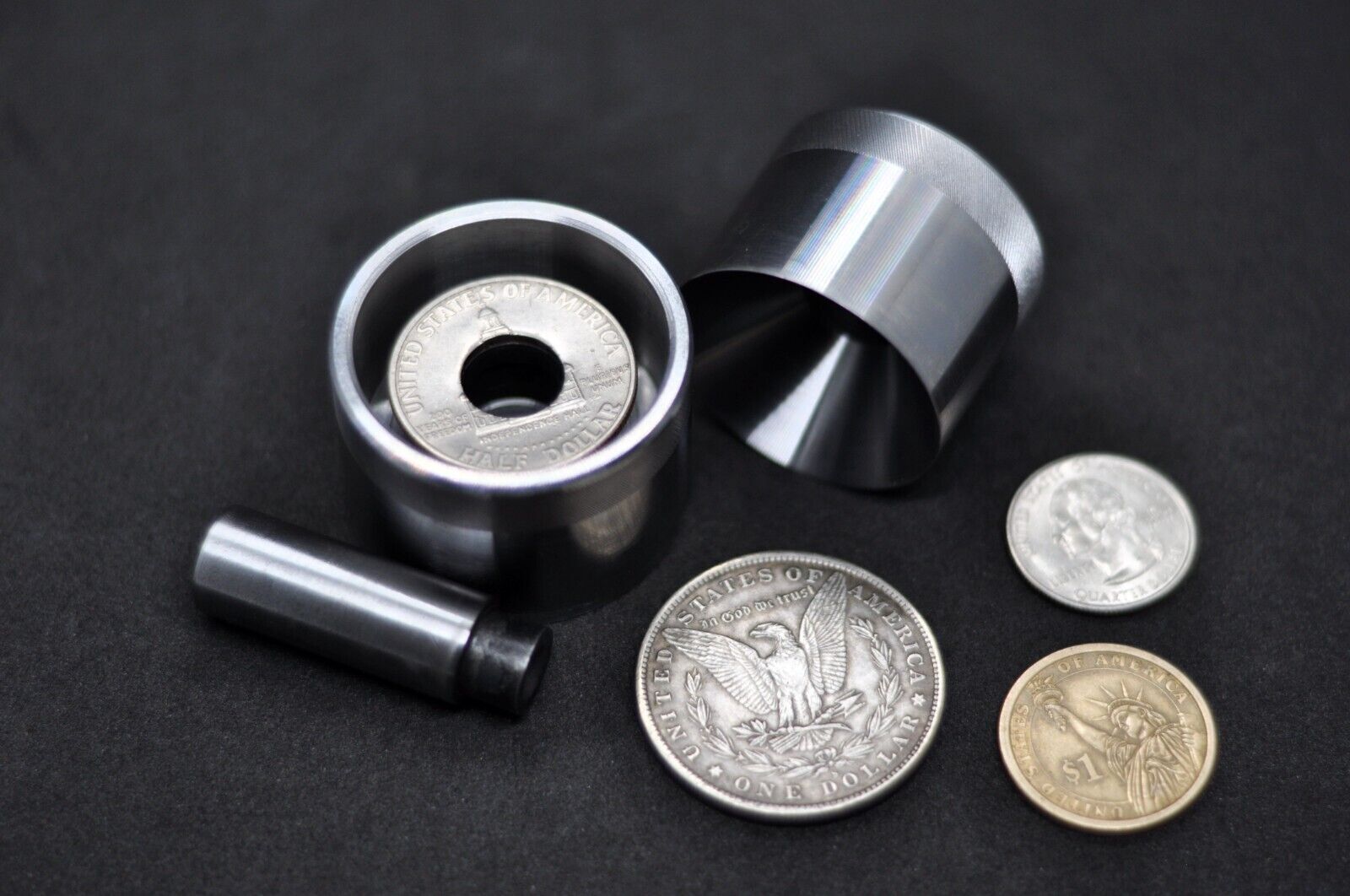 1/2" Selbstzentrierendes 20-38,1 mm Puncher Stahl Coin Ring Tool CENTER ...