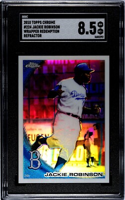 2010 Topps Chrome JACKIE ROBINSON Wrapper Redemption REFRACTOR SGC 8.5 ...