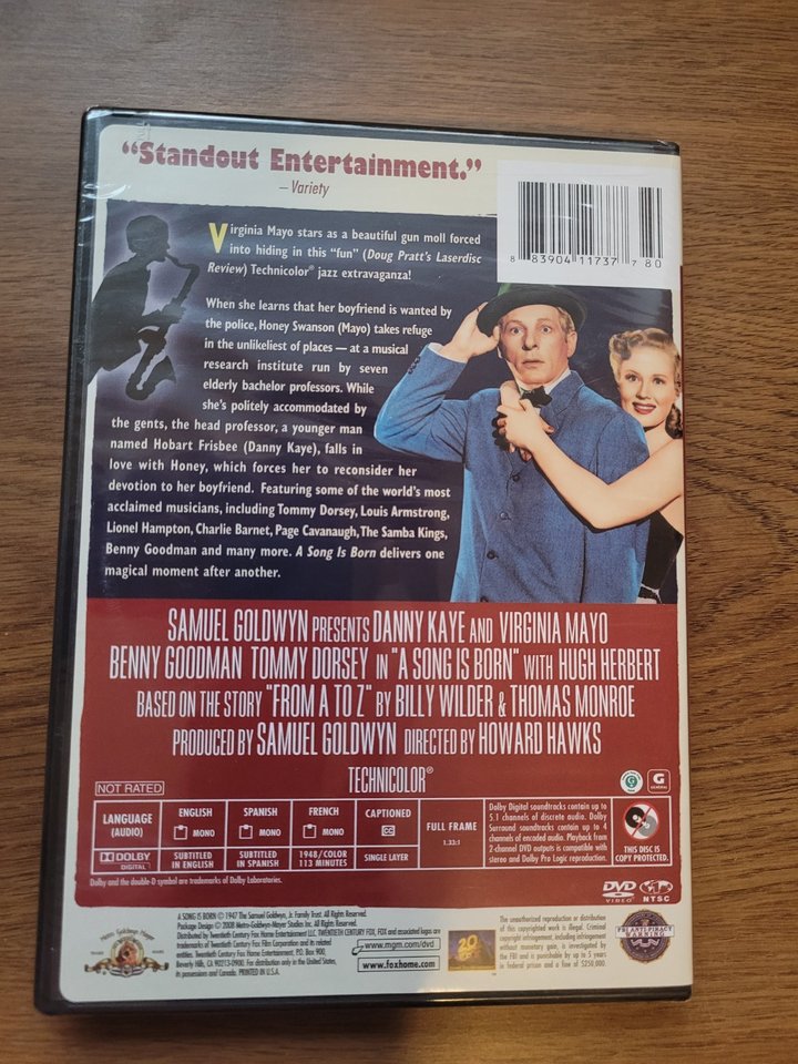 A SONG IS BORN (DVD, 1947) Danny Kaye, Virginia Mayo, Benny Goodman ...