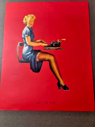 VINTAGE 1940's ELVGREN PIN-UP LITHO -- "JUST THE TYPE" | eBay