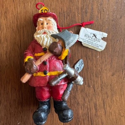 Kurt Adler Firefighter Axe Santa Claus Christmas Ornament New | eBay