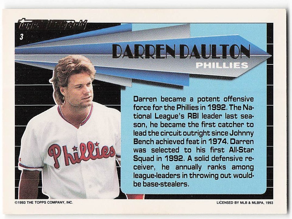 1993 Topps Black Gold #3 Darren Daulton [EX] [Insert Baseball Card] | eBay