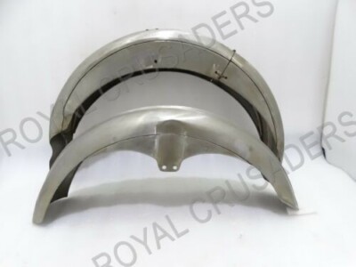 BRAND NEW MATCHLESS FRONT AND REAR MUDGUARD RAW STEEL (REPRODUCTION ...