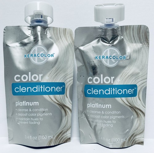 Lot of 2 Keracolor Color + Clenditioner Platinum Hair Travel Size 3.4oz ...