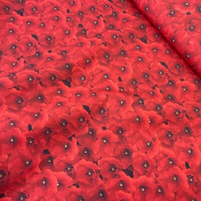 100% Cotton Digital Fabric Packed Poppies Poppy Heads 150cm Wide | eBay UK