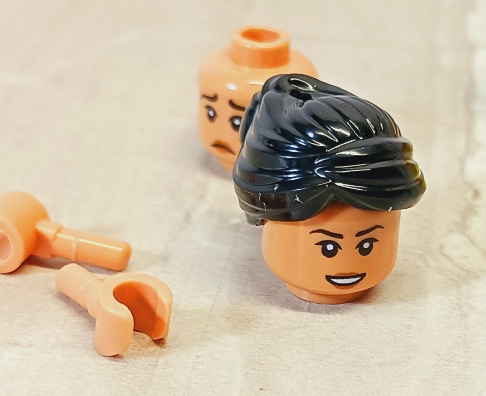 New LEGO Brown Skin Hispanic African American Head Hat Hair Wig ...