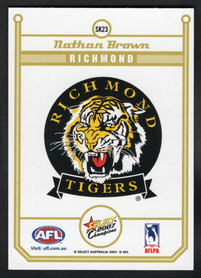 2007 AFL SELECT CHAMPIONS INSERT [SKETCH CARD] - SK23 Nathan BROWN ...