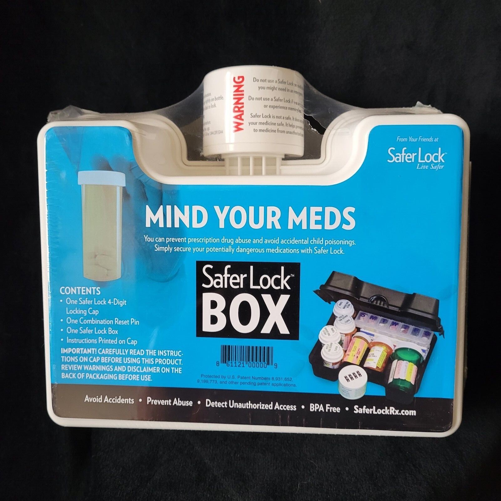 NEW Safer Lock Box Keep Your Medications Safe w/4 Digit Combination ...