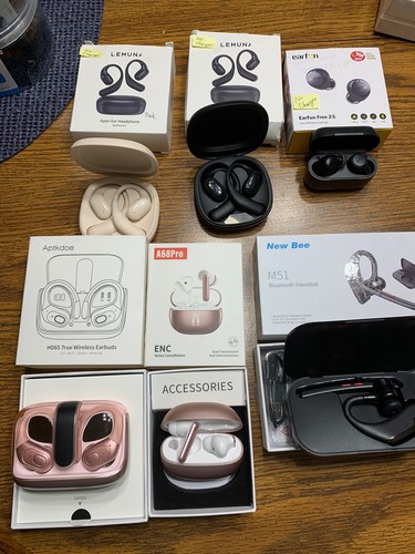 Lot Of 6- Open Ear, wireless Earbuds, Sports, Headset. Top 3 /no ...