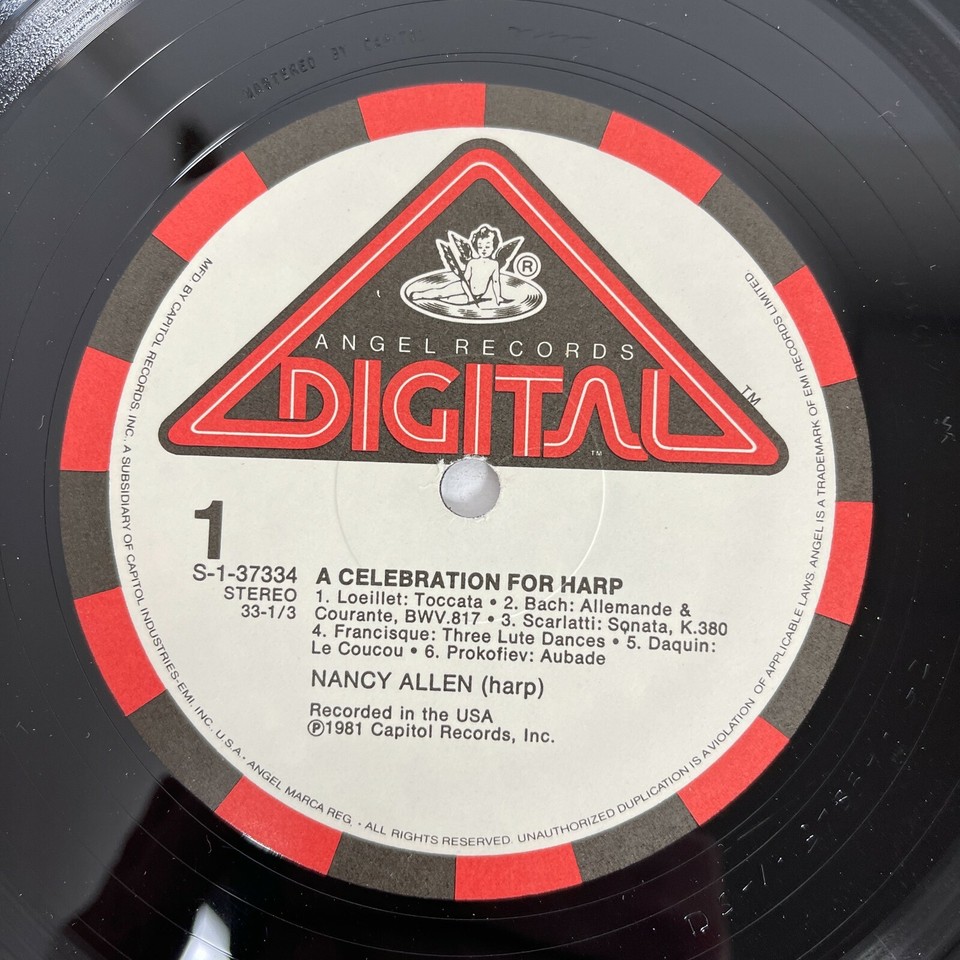 Nancy Allen ‎– A Celebration For Harp Vinyl, LP 1981 Angel – DS 37334 ...