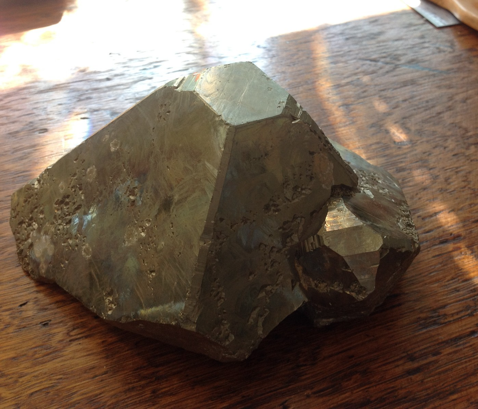 Huge pyrite crystal, pyritohedron with casts, 6" across | eBay
