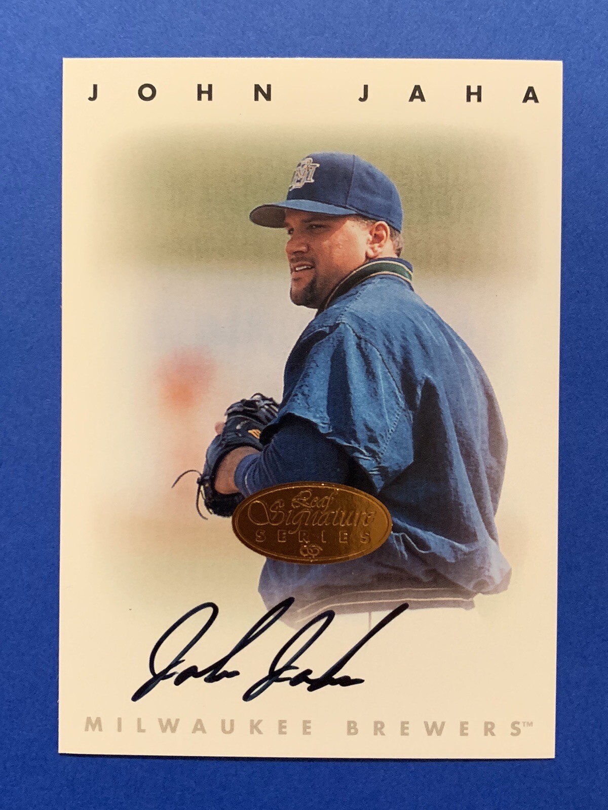 JOHN JAHA Signed 1996 Leaf Signature Series BREWERS WALL OF HONOR ...