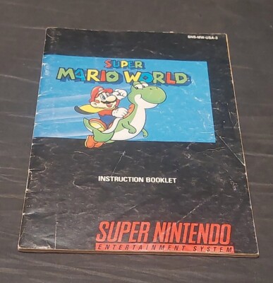 Super Mario World Manual ONLY Super Nintendo SNES Instruction Booklet ...