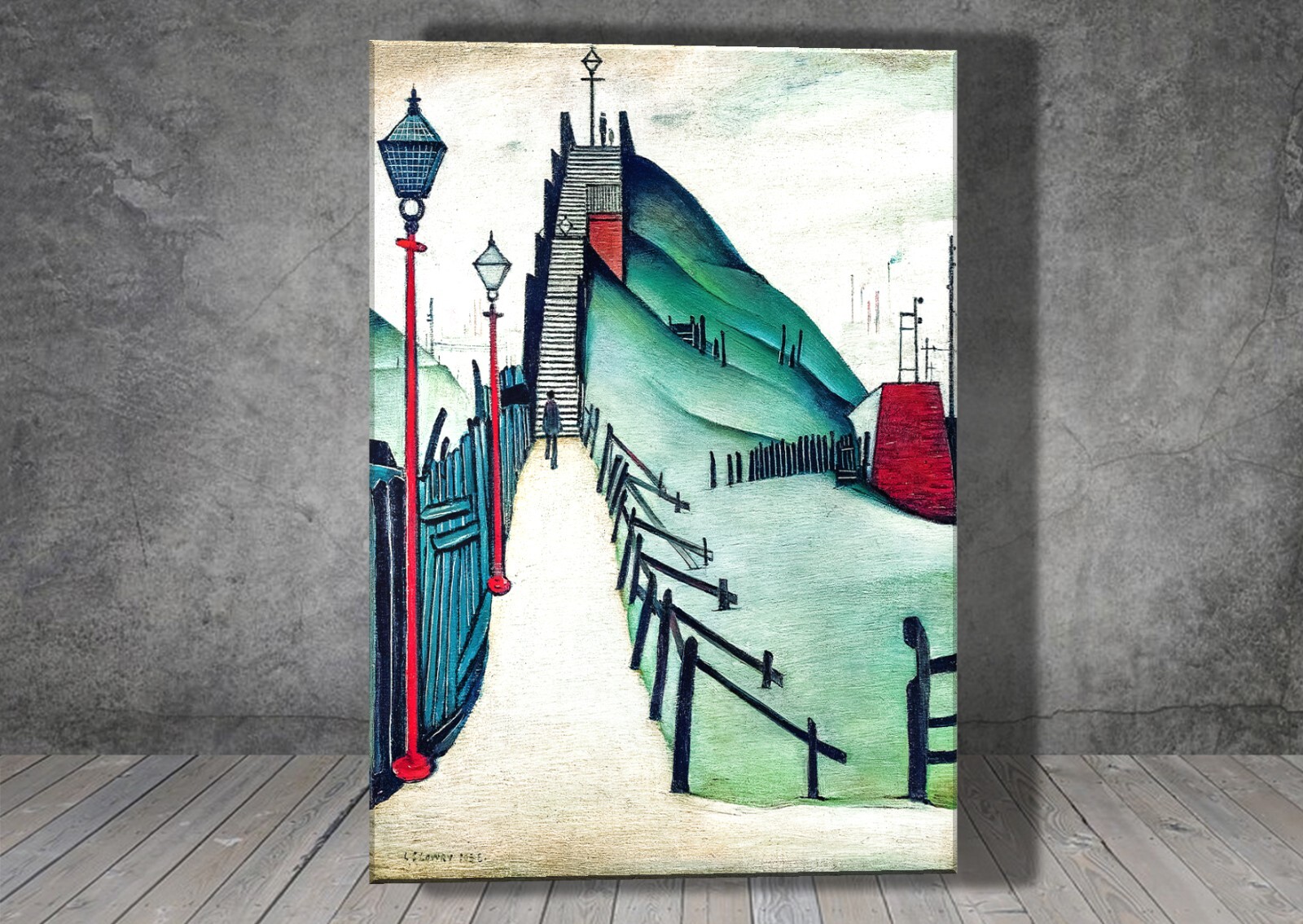 L. S. Lowry A Footbridge CANVAS PAINTING ART PRINT POSTER 1599 | eBay UK