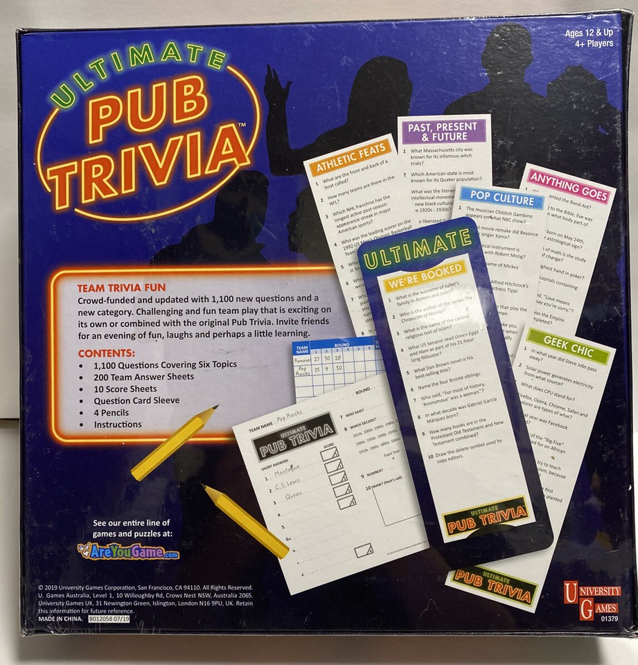 NEW SEALED Ultimate Pub Trivia Game BAR BEER PARTY GAME College Fun W ...