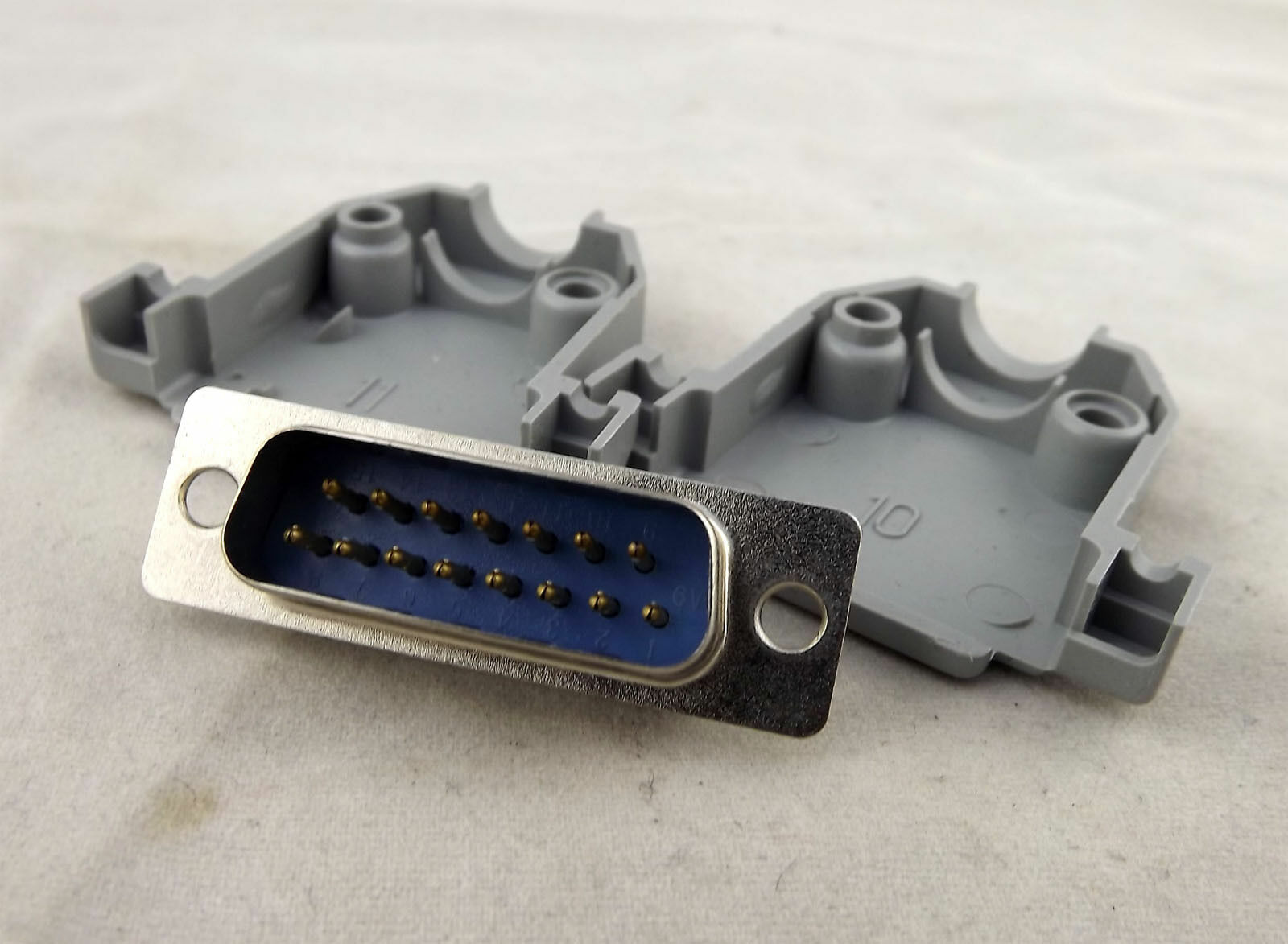 10pcs DB15 Male Plug 15 Pin 2 Rows D-Sub Connector Plastic Hood Cover ...