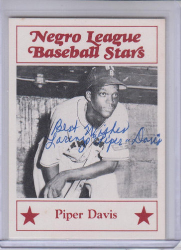 Piper Davis Signed 1986 Fritsch Negro League Stars Autographed /Signed ...