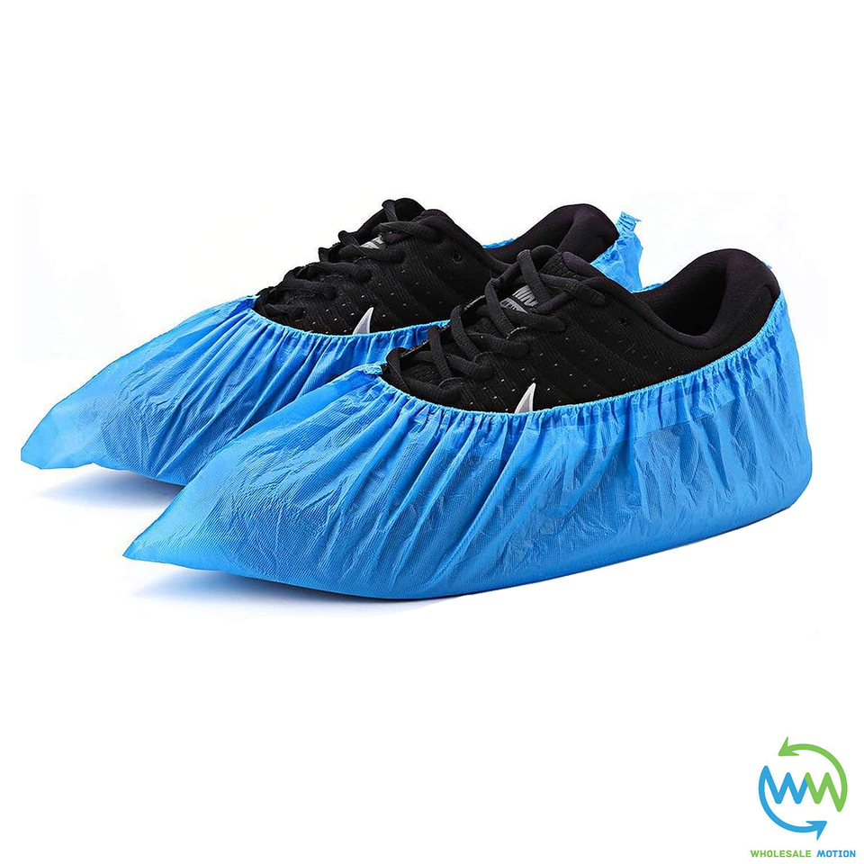 BLUE Shoe PROTECTORS Covers Overshoe DISPOSABLE Plastic Rain WATERPROOF ...
