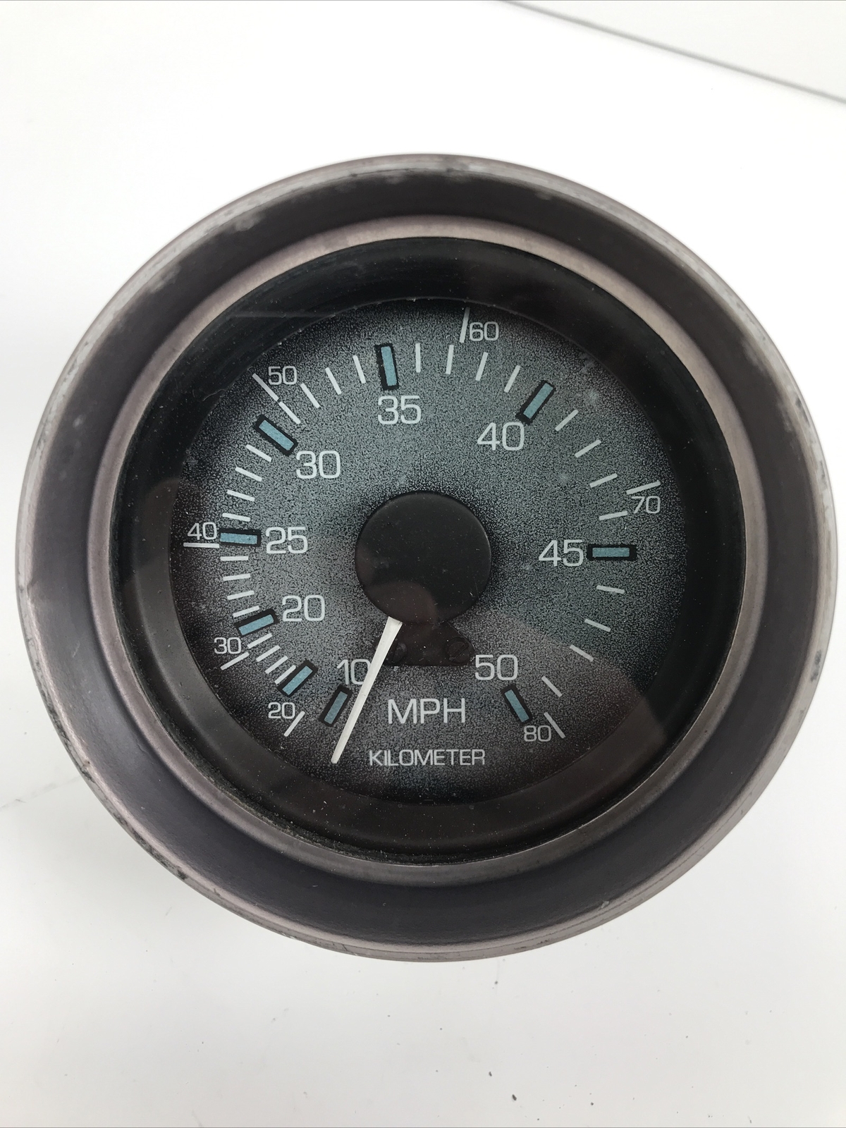 MEDALLION SPEEDOMETER / KILOMETERS GAUGE BLACK BEZEL & FACE MARINE BOAT ...