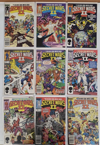SECRET WARS II #1-9 FULL RUN LOT Beyonder Spider-Man Doom HI GRADE Avg ...